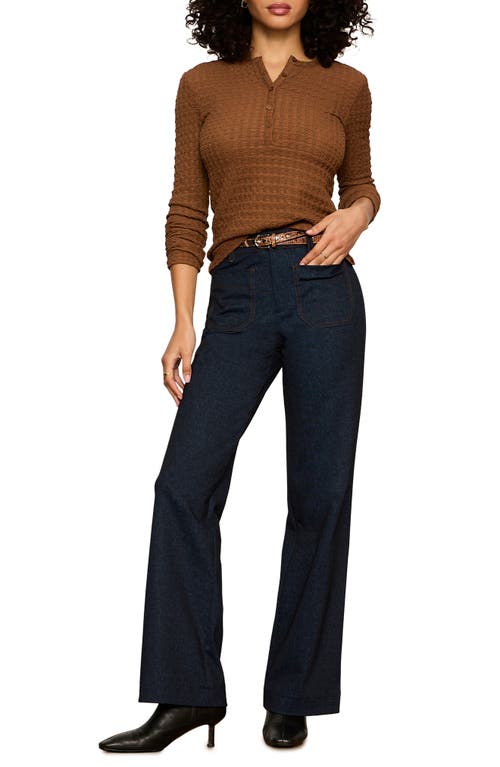 SANCTUARY Sanctuary Henley Top with Textured Fabric